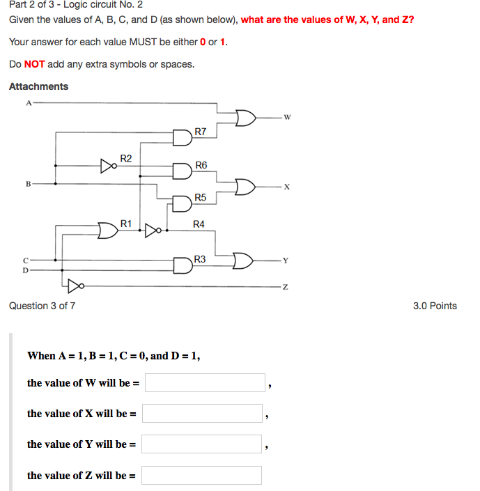 Solved Part 2 of 3 - Logic circuit No. 2 Given the values of | Chegg.com