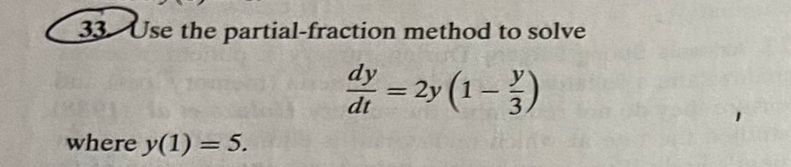Solved ( 33 Use the partial-fraction method to solve a = 23 | Chegg.com