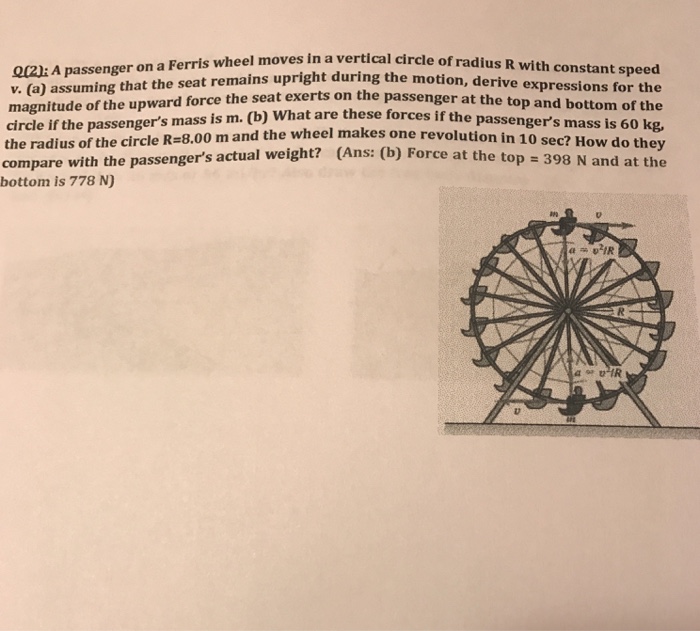 Solved A passenger on a Ferris wheel moves in a vertical | Chegg.com