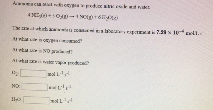 Solved Ammonia can react with oxygen to produce nitric oxide | Chegg.com