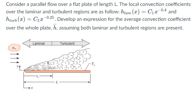 Solved Consider a parallel flow over a flat plate of length | Chegg.com