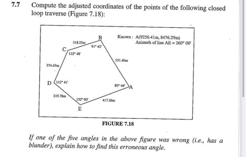 7.7 ﻿Compute the adjusted coordinates of the points | Chegg.com