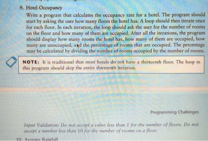 Solved 9. Hotel Occupancy Write a program that calculates | Chegg.com