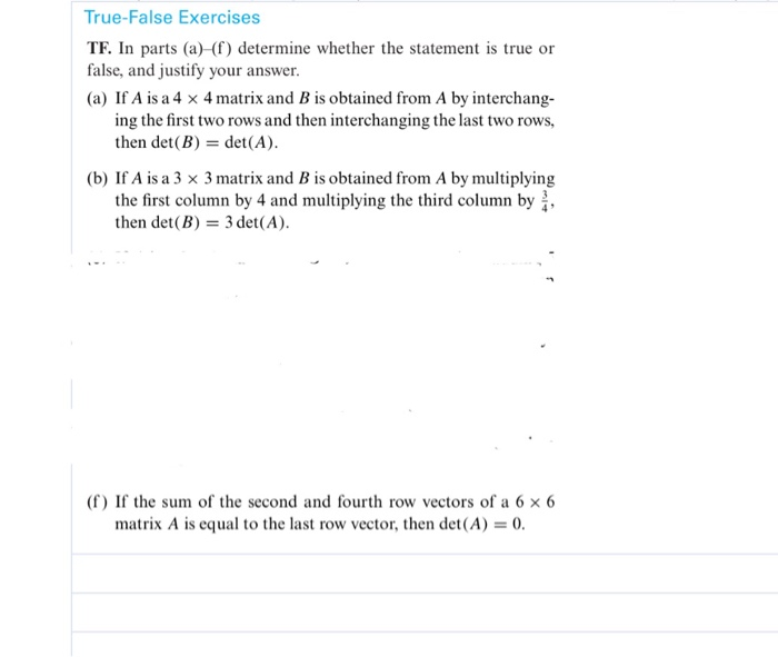 Solved True-False Exercises TF. In parts (a)-(f) determine | Chegg.com