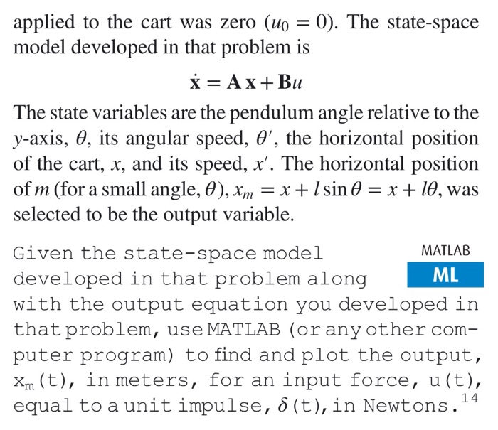 72. An inverted pendulum mounted on a motor-driven | Chegg.com