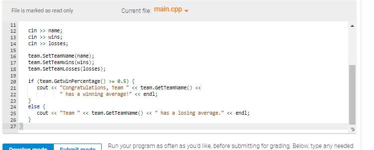 Solved 4.14 LAB: Winning team (classes) Instructor note: | Chegg.com