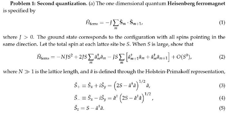 Solved Problem 1: Second quantization. (a) The one | Chegg.com