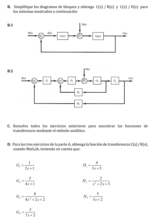 Solved A. Simplifique los siguientes diagramas de bloques y, | Chegg.com