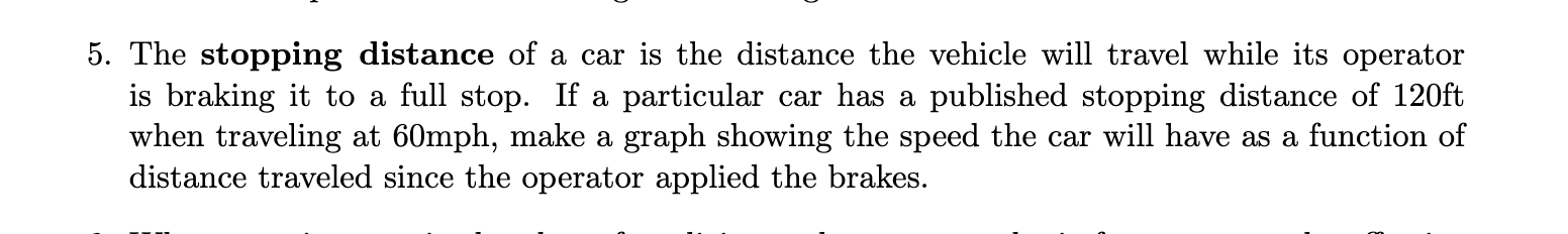 Solved The stopping distance of a car is the distance the | Chegg.com