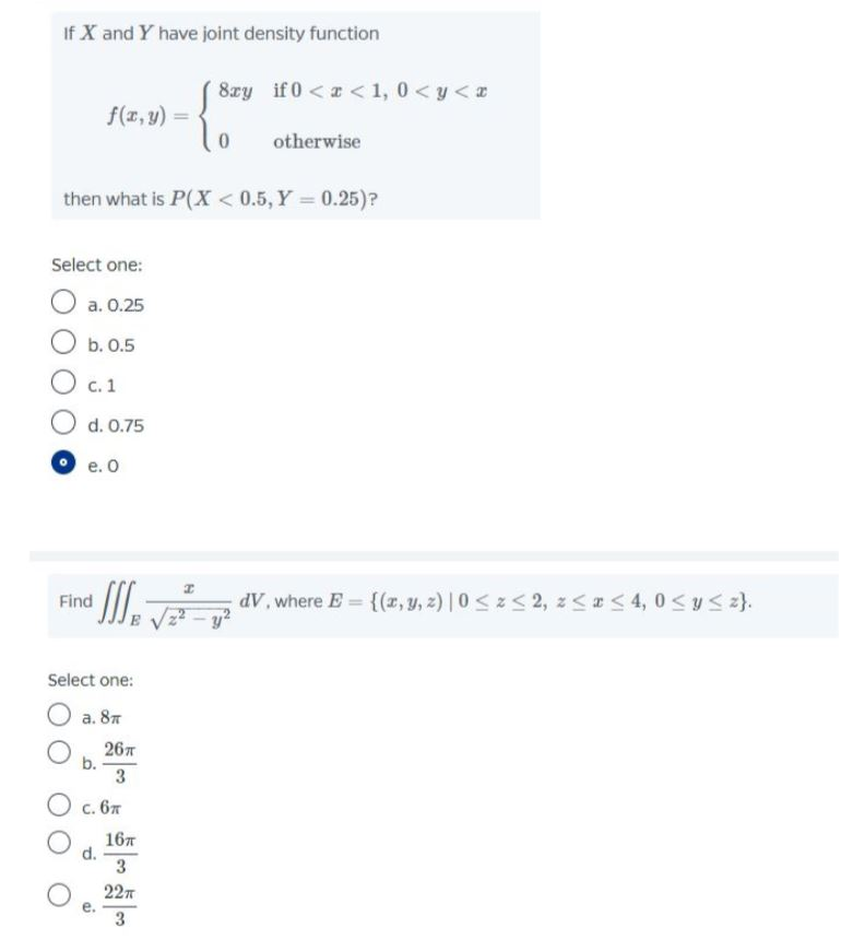Solved Find the volume of the ring bounded by the cones z = | Chegg.com