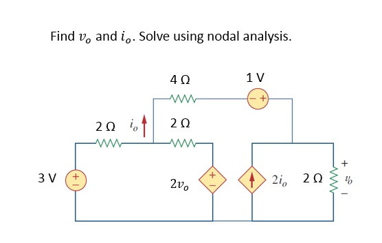 Solved Find vo and io. Solve using nodal analysis. | Chegg.com