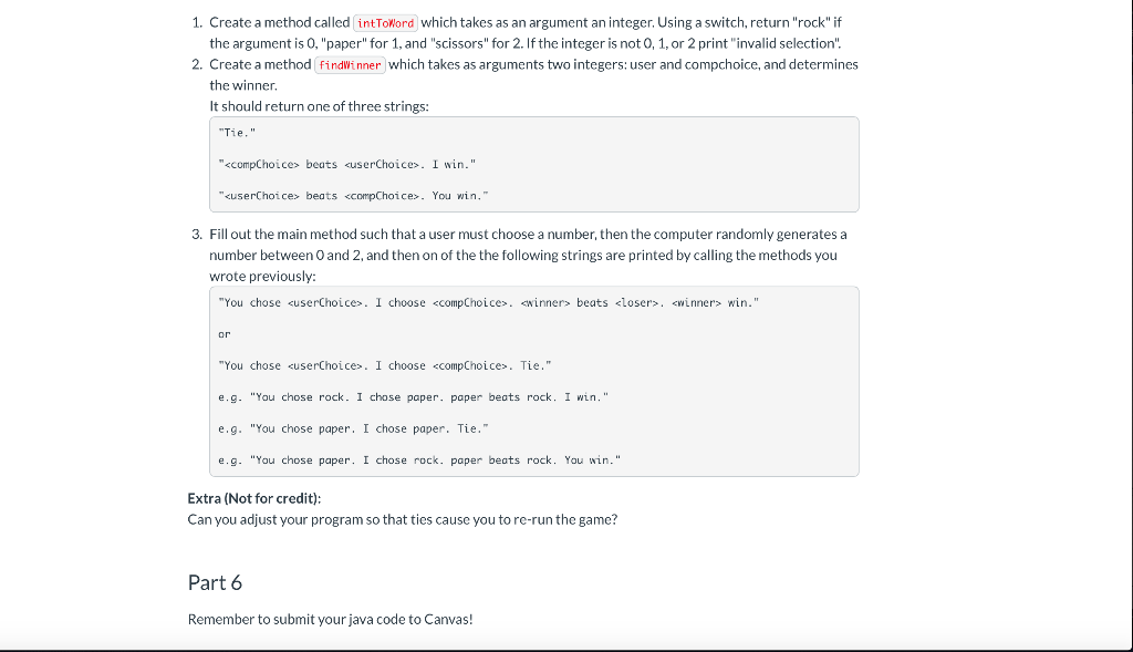 Solved Part 1 1. In this exercise you will write a method | Chegg.com