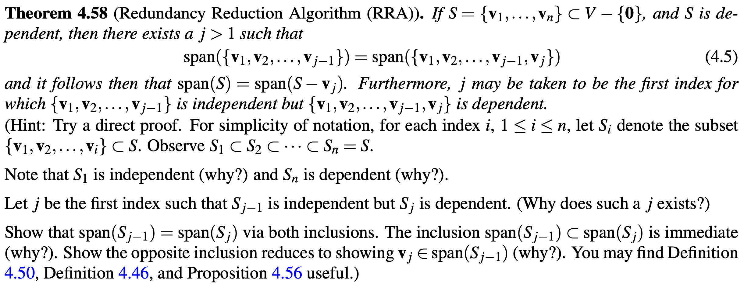 Solved = = = V 2 ) , Theorem 4.58 (Redundancy Reduction | Chegg.com