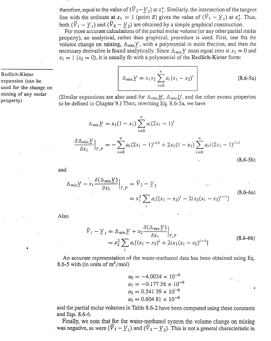 Solved The molar volume (cm3/mol) of a binary liquid mixture | Chegg.com