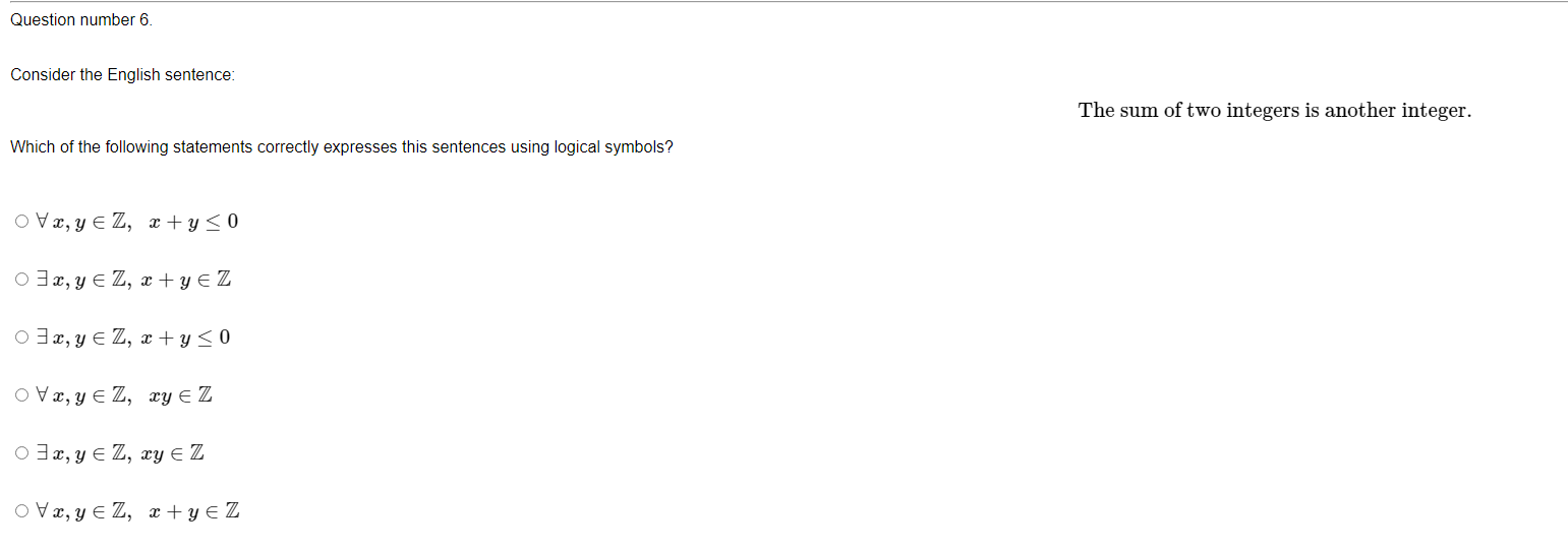 Solved Consider the English sentence: The sum of two | Chegg.com
