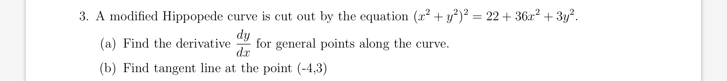 Solved A modified Hippopede curve is cut out by the equation | Chegg.com