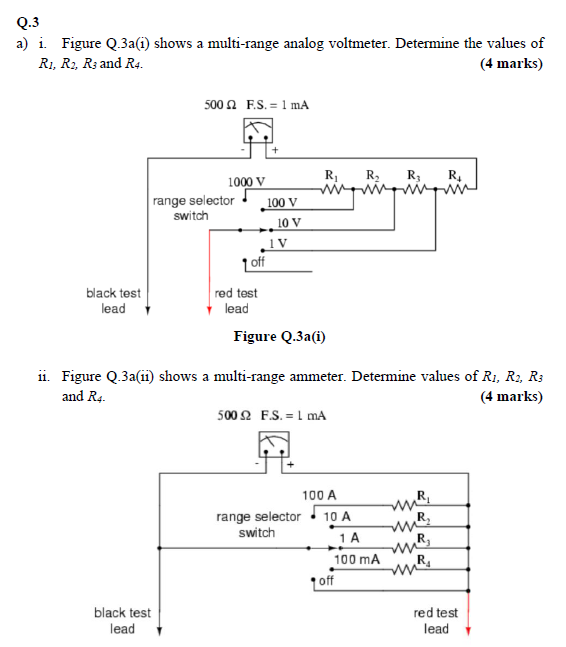 Solved Q.3 a) i. Figure Q.3a(i) shows a multi-range analog | Chegg.com