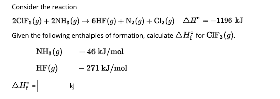 Solved Consider the reaction | Chegg.com