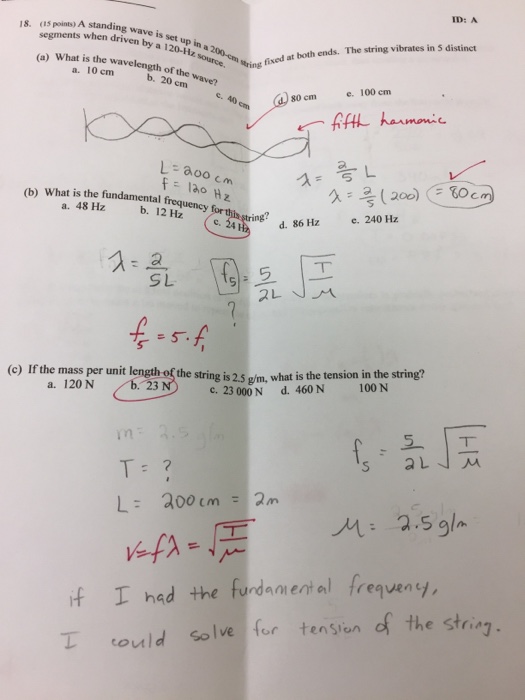 Solved A standing wave is set up in a 200-cm string fixed at | Chegg.com