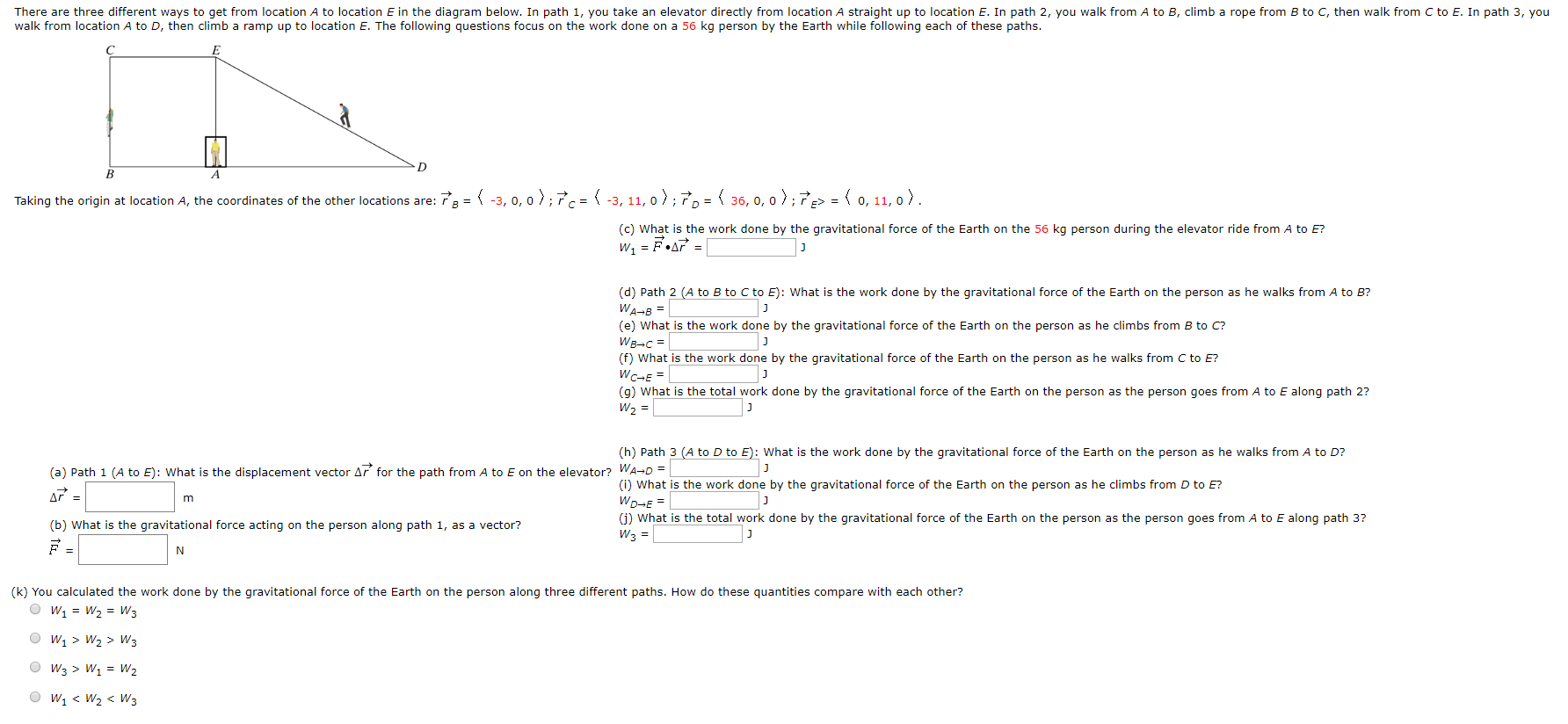 Solved There are three different ways to get from location A | Chegg.com