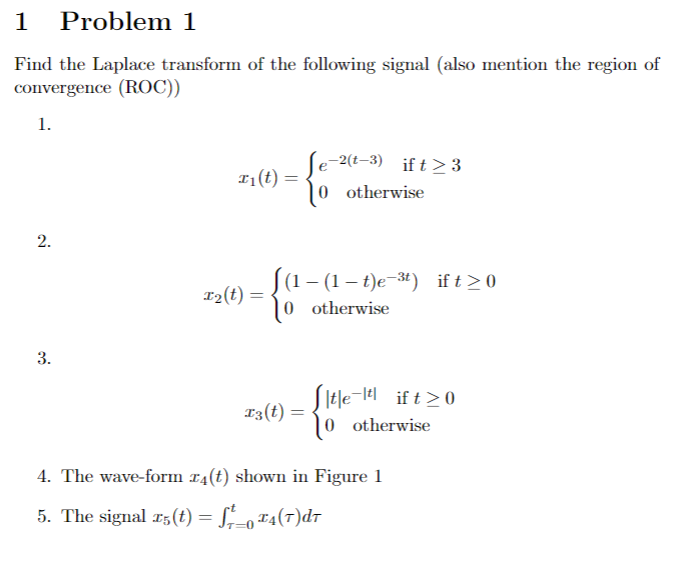 Solved Find the Laplace transform of the following signal | Chegg.com