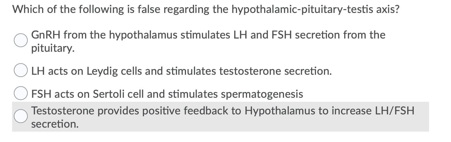 Solved Which of the following is false regarding the | Chegg.com
