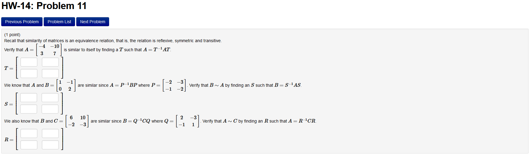 Solved HW-14: Problem 11 Previous Problem Problem List Next | Chegg.com
