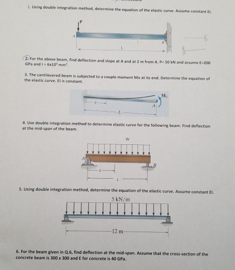 Solved 1. Using double integration method, determine the | Chegg.com