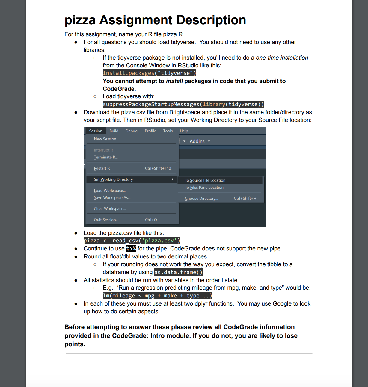 Solved pizza Assignment Description For this assignment, | Chegg.com