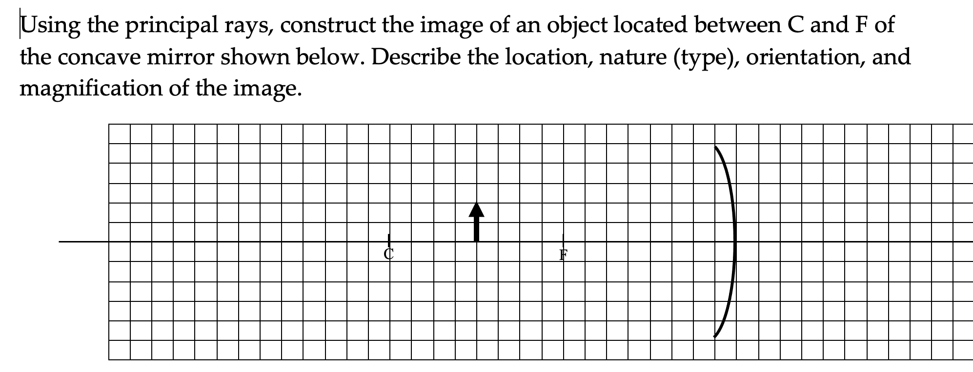 Solved Using the principal rays, construct the image of an | Chegg.com