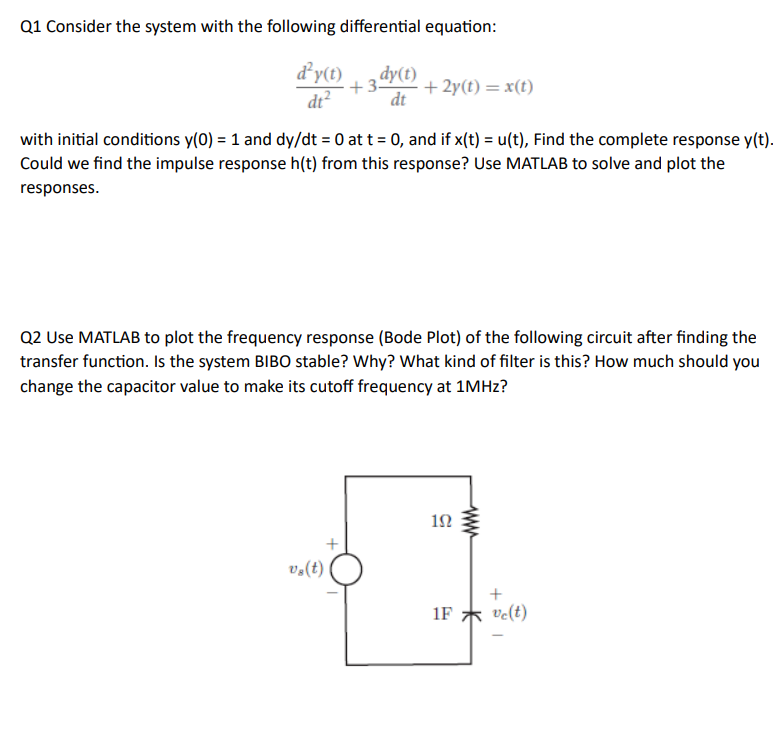 Solved Q1 Consider the system with the following | Chegg.com