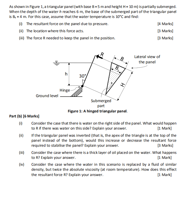 As shown in Figure 1, a triangular panel (with base | Chegg.com