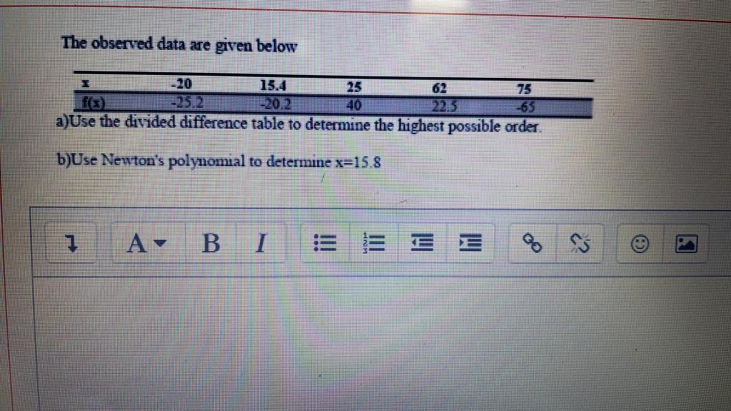 Solved The observed data are given below 20 40 a)Use the | Chegg.com