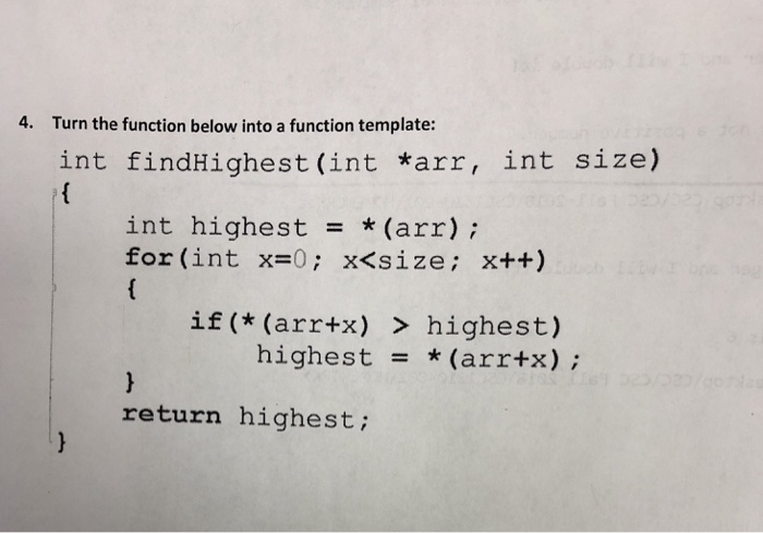Solved 4. Turn the function below into a function template: | Chegg.com