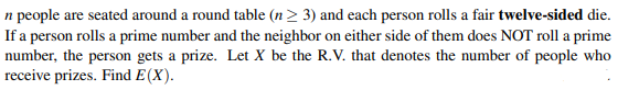 Solved n people are seated around a round table ( n≥3 ) and | Chegg.com
