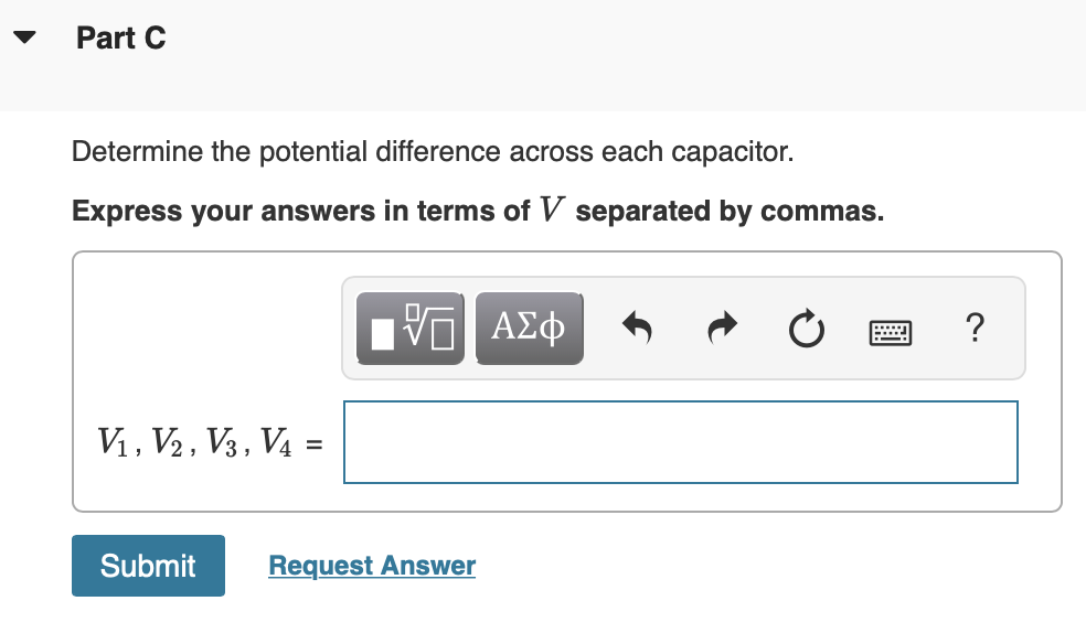 Solved In (Figure 1), suppose C = C=C3 = C4 = C. Part A | Chegg.com