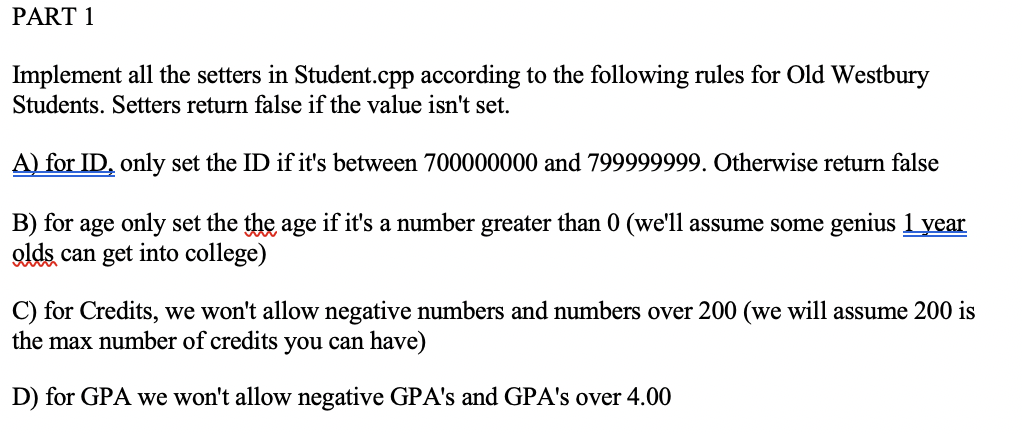 Solved C++ STUDENT.CPP BELOW #include "Student.h" bool | Chegg.com