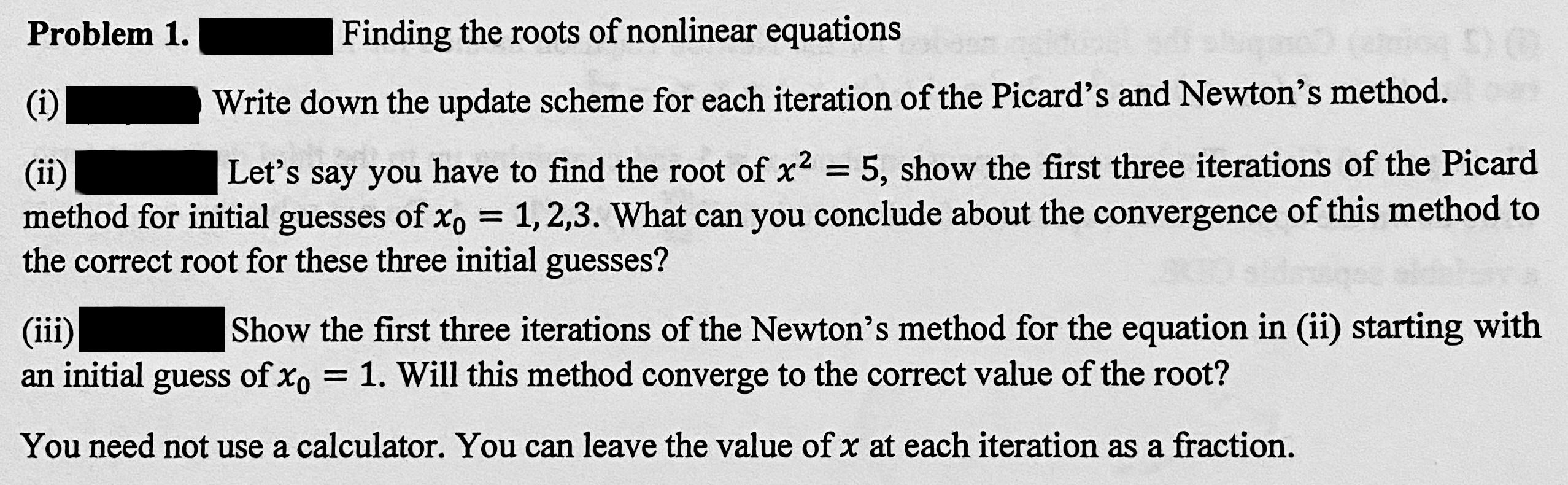 Solved Problem 1. Finding the roots of nonlinear equations | Chegg.com