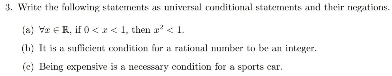 Solved 3. Write the following statements as universal | Chegg.com