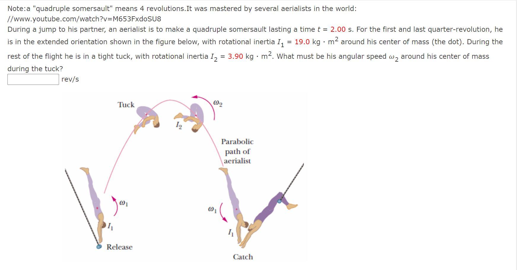 Solved Note:a "quadruple somersault" means 4 revolutions. It | Chegg.com