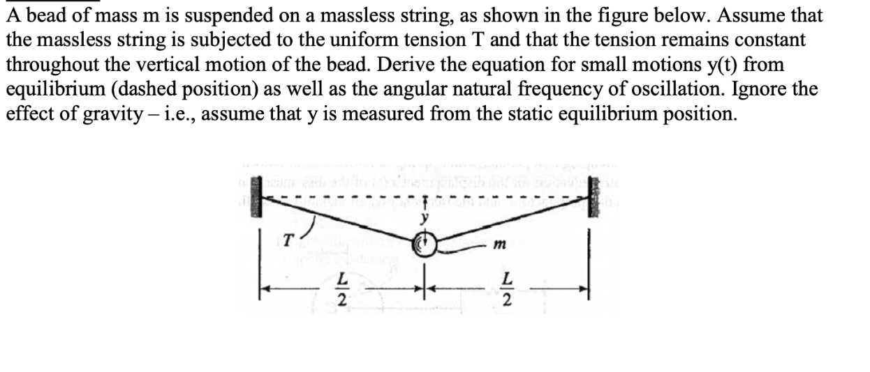 Solved A bead of mass m is suspended on a massless string, | Chegg.com
