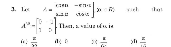 Solved cosa -sina 3. Let A= (a e R) ER such that sin a cosa | Chegg.com