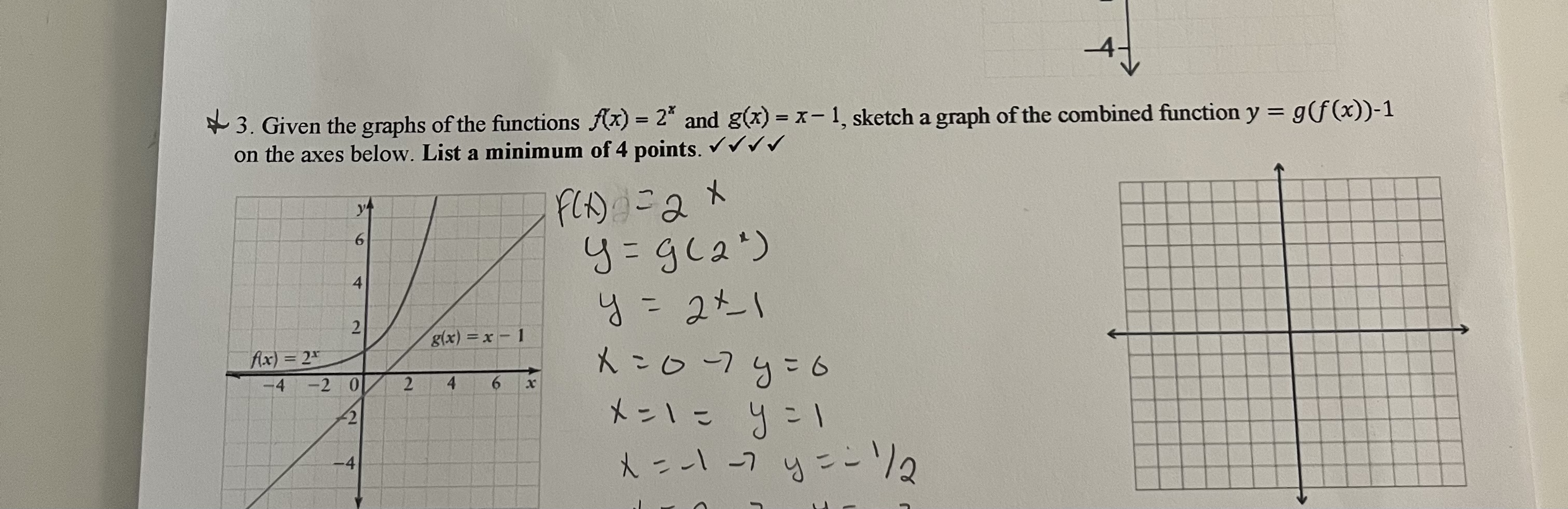 Solved 3. Given the graphs of the functions f(x)=2x and | Chegg.com
