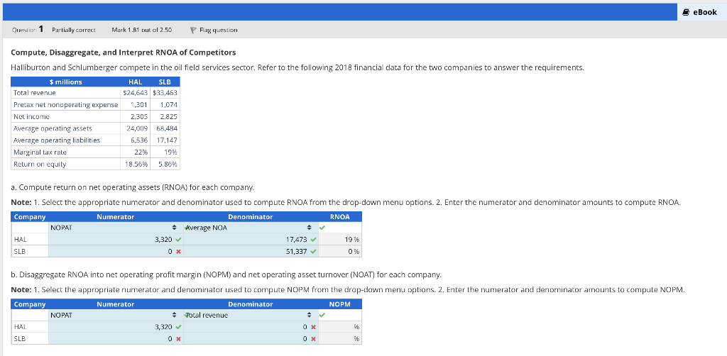 Compute, Disaggregate, and Interpret RNOA of | Chegg.com
