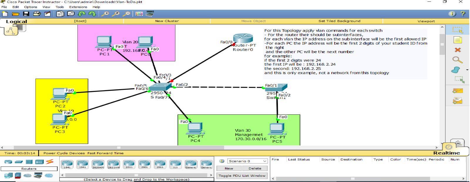 Solved For this Topology apply vlan commands for each switch | Chegg.com