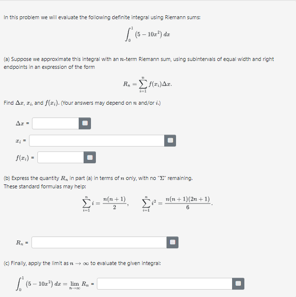 Solved In this problem we will evaluate the following | Chegg.com