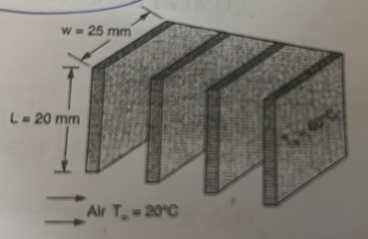 Solved a heat sink has 4 rectangular thin fins of size 20mm | Chegg.com