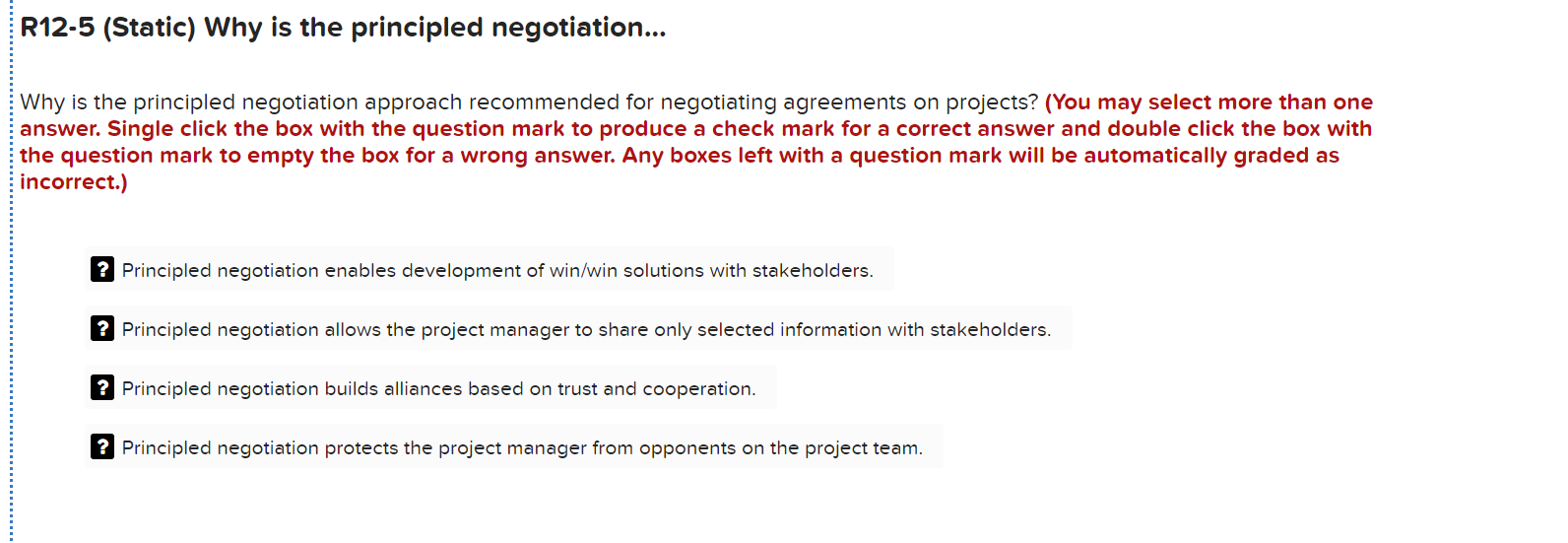 Solved R12-5 (Static) Why is the principled negotiation... | Chegg.com