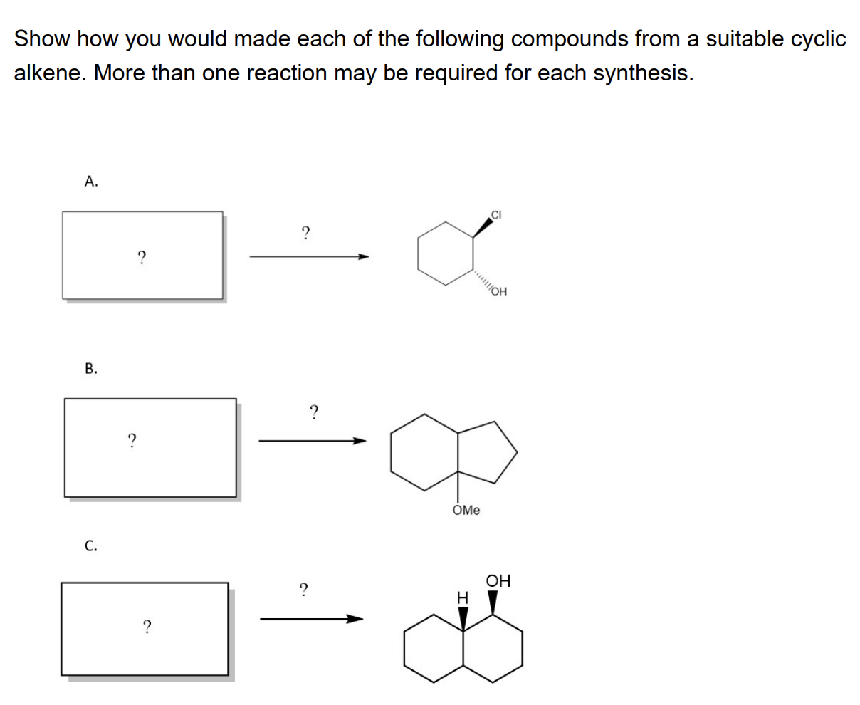 Solved Show how you would made each of the following | Chegg.com