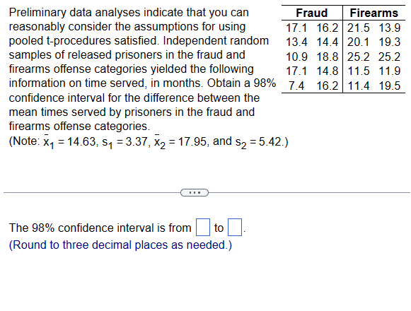 Solved Preliminary data analyses indicate that you can | Chegg.com